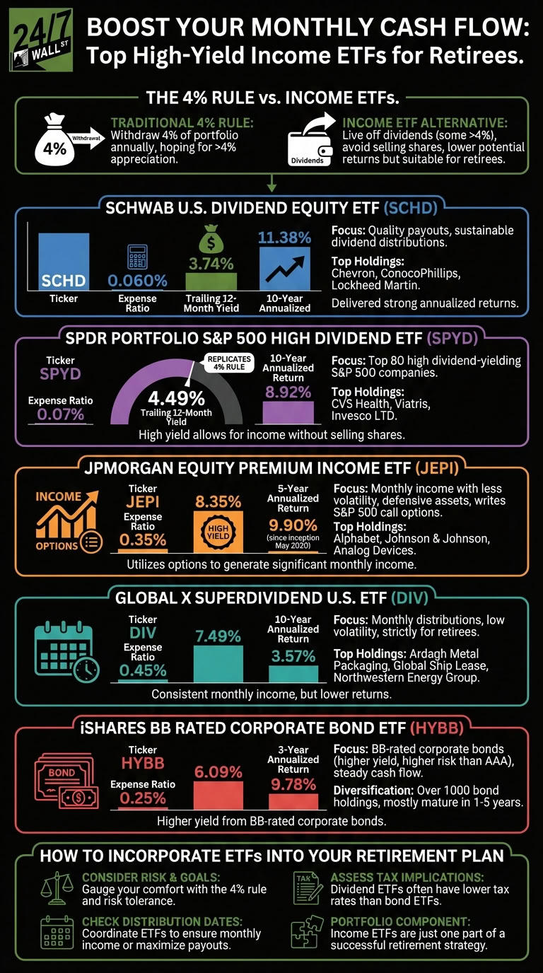 Retirees: 5 income-generating ETFs to boost your monthly cash flow