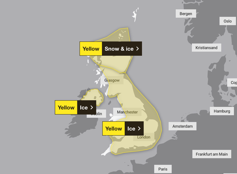 UK weather live: London hit by snow before Storm Goretti warnings hit