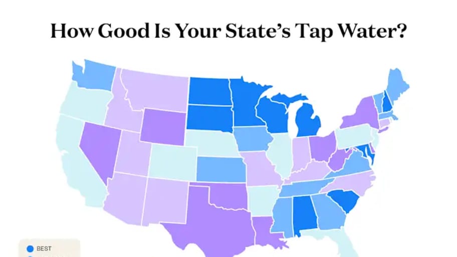 The states with the worst (and best) tap water in America, ranked