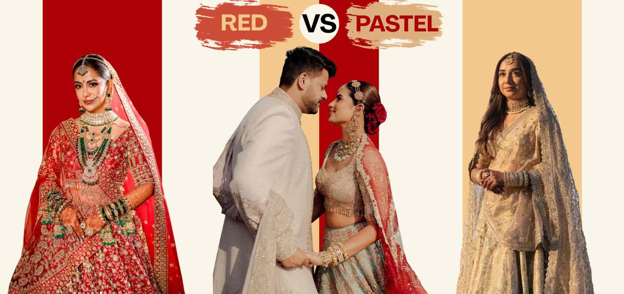 Red bridal lehenga vs soft pastels: Which shade stunned on the aisle ...
