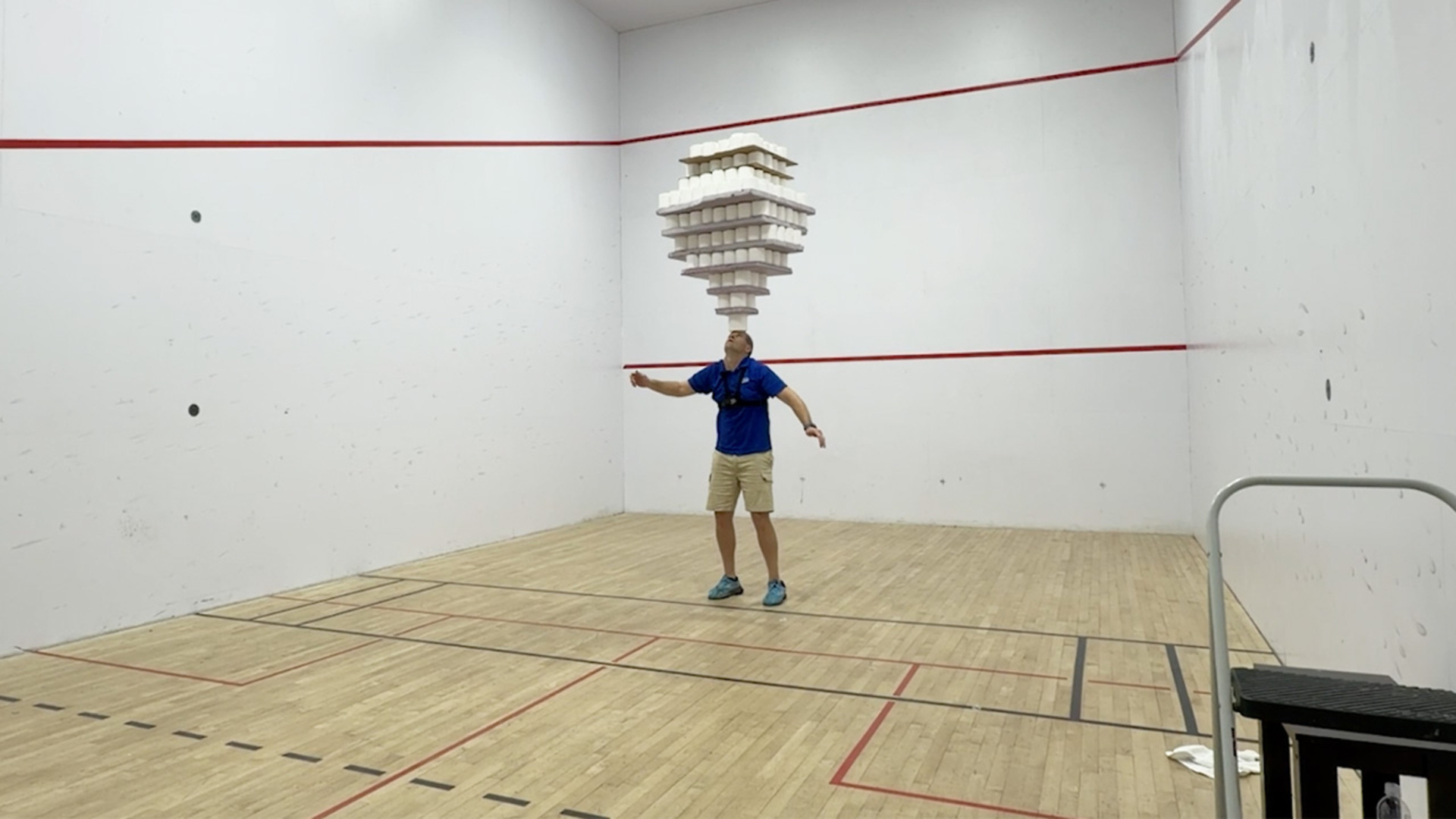 Most toilet paper rolls balanced on the head - 254 by David Rush