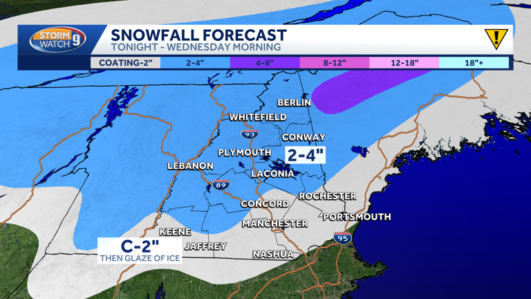 Slushy, icy roads could slow Wednesday morning commute in parts of NH