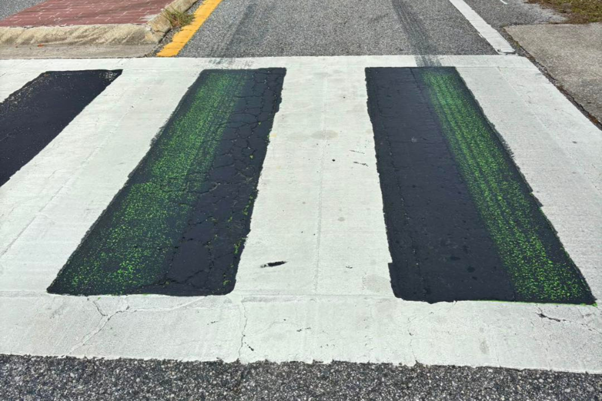 Florida spent thousands covering crosswalks — the paint already fading