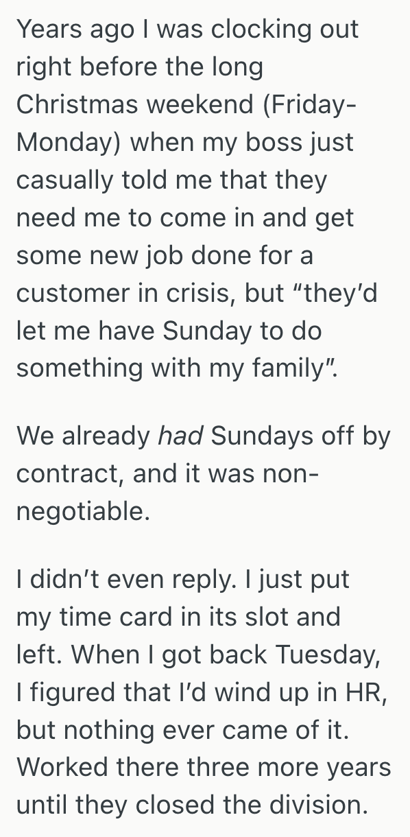 Employee’s job tried to schedule a corporate meeting on Thanksgiving ...