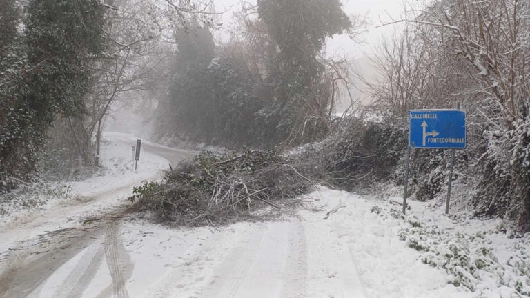 Maltempo, neve abbondante e disagi nelle aree interne delle Marche