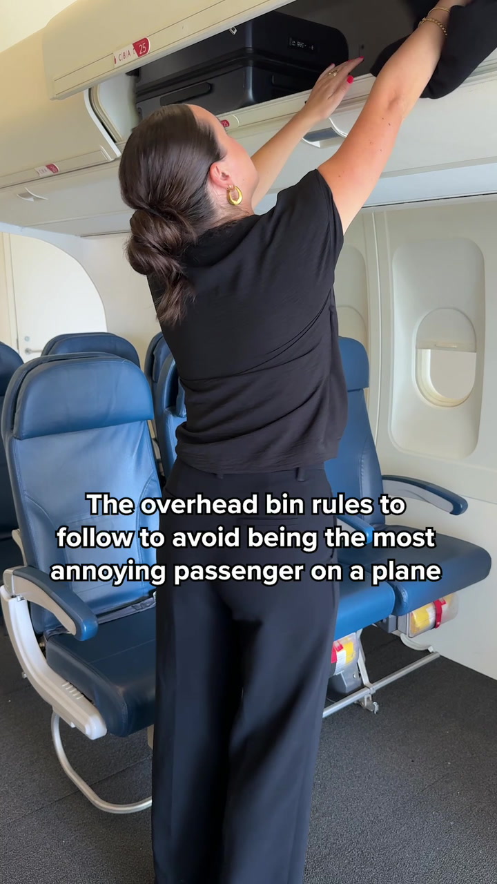 How to properly use the overhead bin on a plane