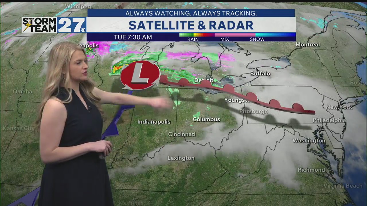 Rain showers likely and possible fog Tuesday