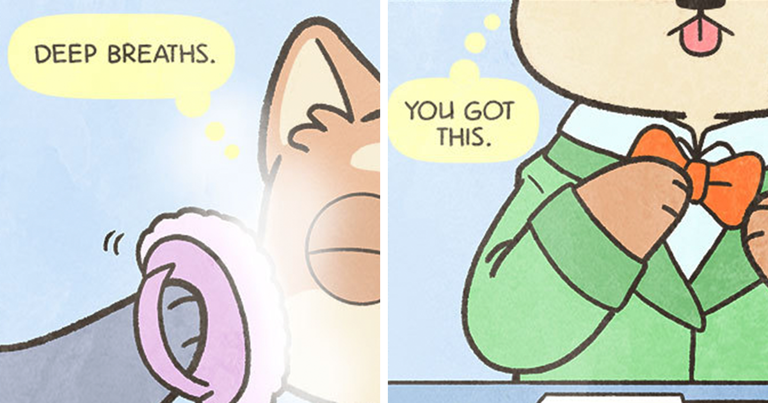 Artist illustrates dogs reporting on events important in daily pup ...