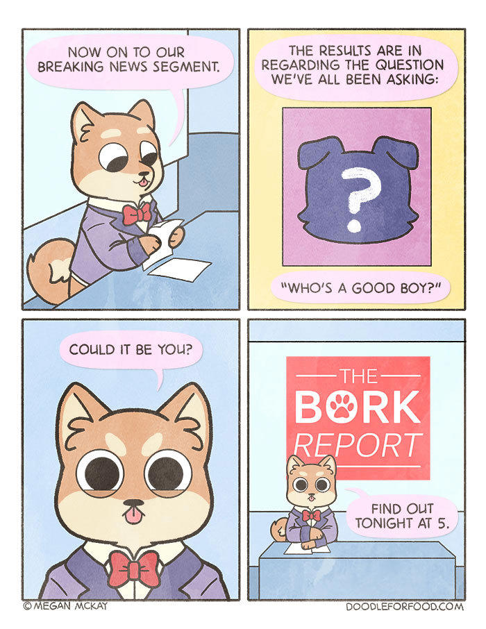 Artist illustrates dogs reporting on events important in daily pup ...