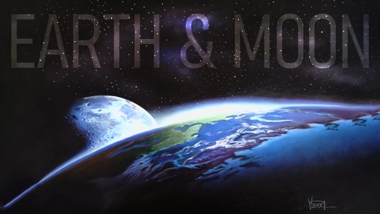 A peaceful view of Earth and Moon in natural harmony