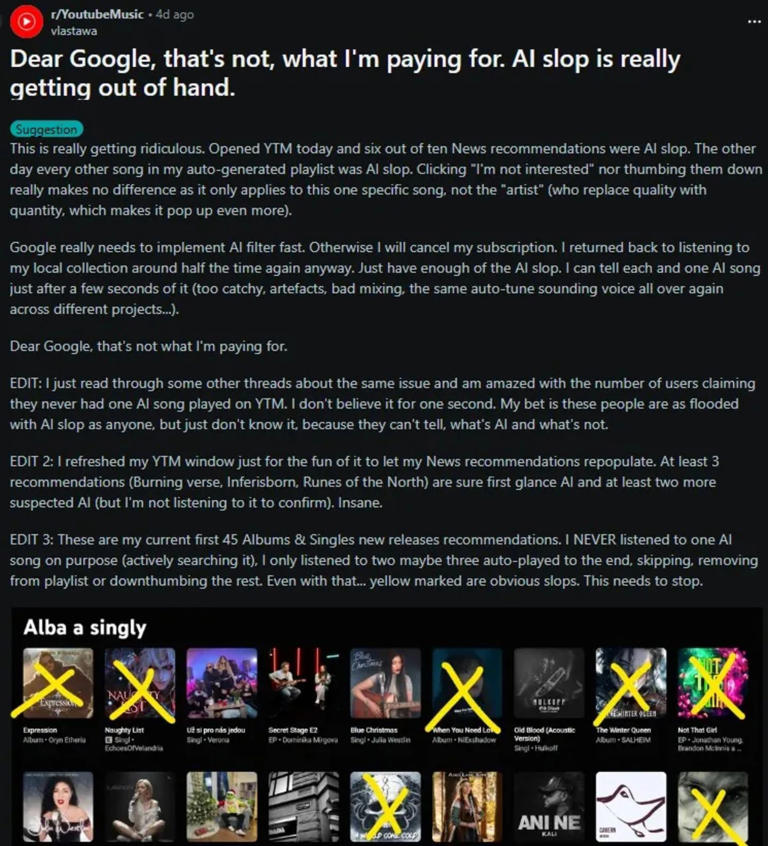 La música generada por IA invade YouTube Music y desata el clamor de ...