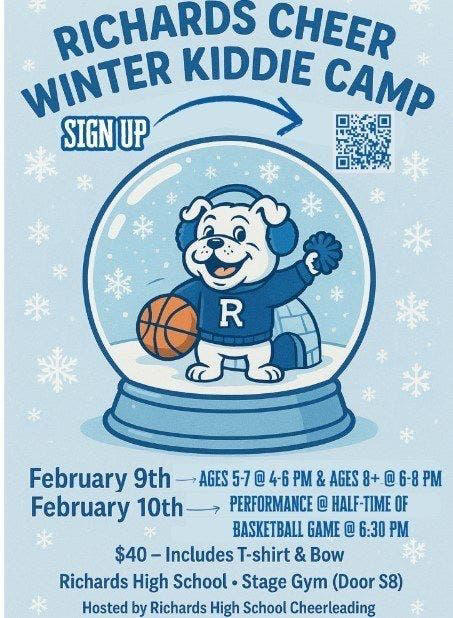 Richards High School cheerleading team hosts winter kiddie cheer camp ...