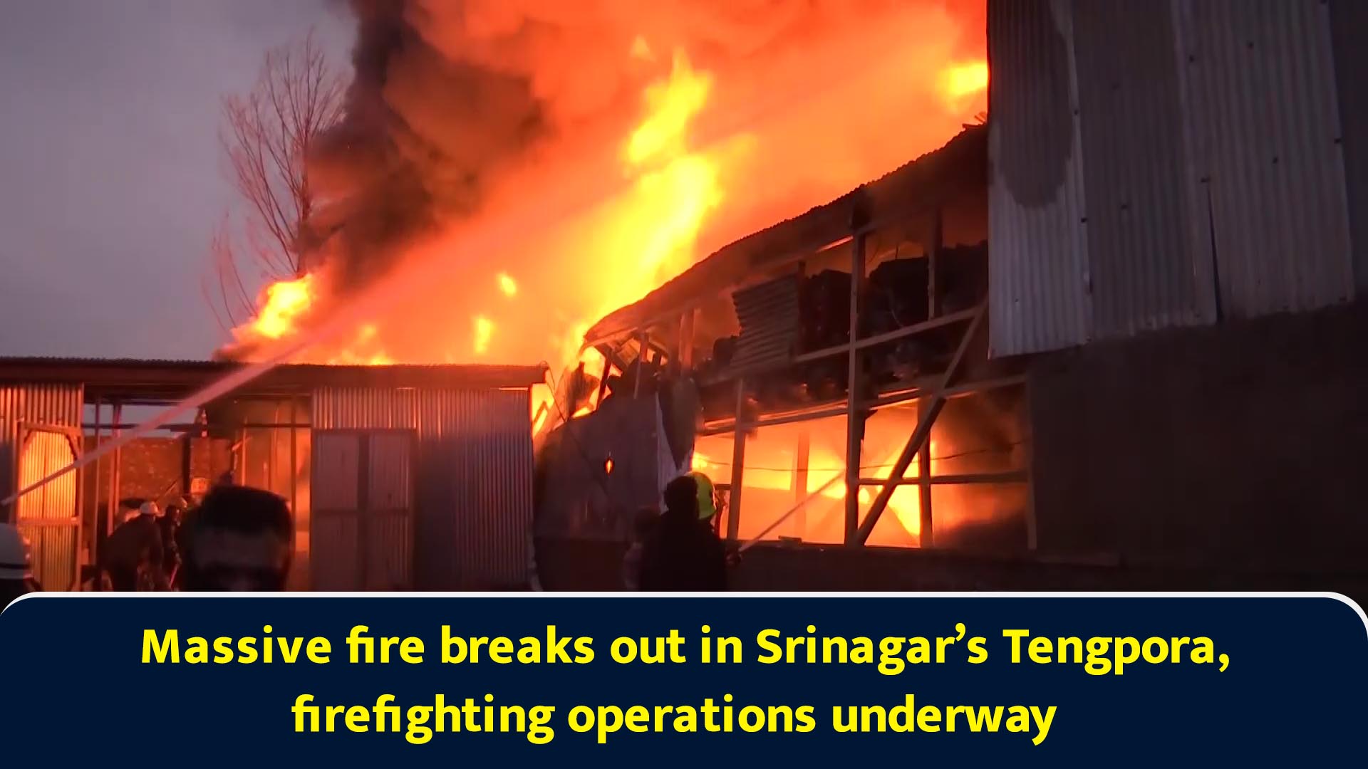Massive fire breaks out in Srinagar’s Tengpora, firefighting operations ...