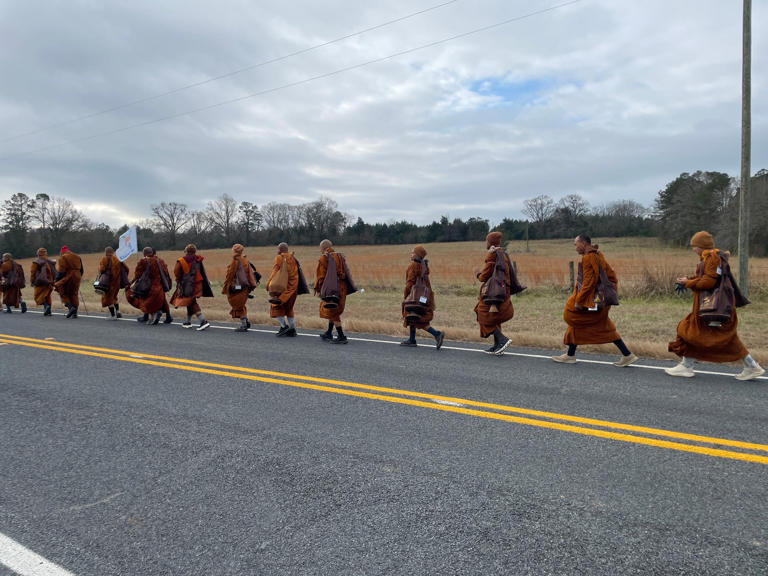 Buddhist monks continue journey after resting near Upstate during peace ...