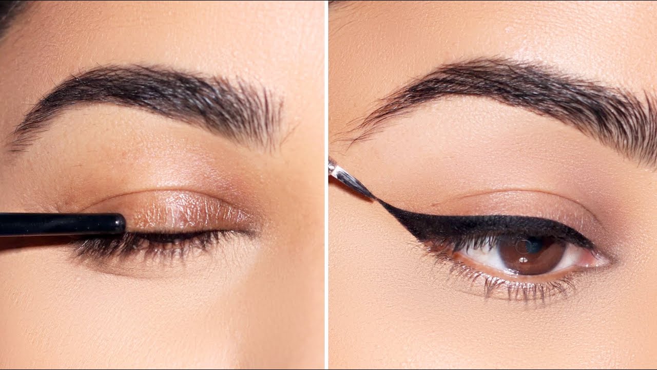 How to apply sharp eyeliner on wrinkled lids
