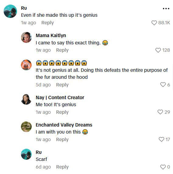 Coats with the fur around the hood look great, but one influencer is ...