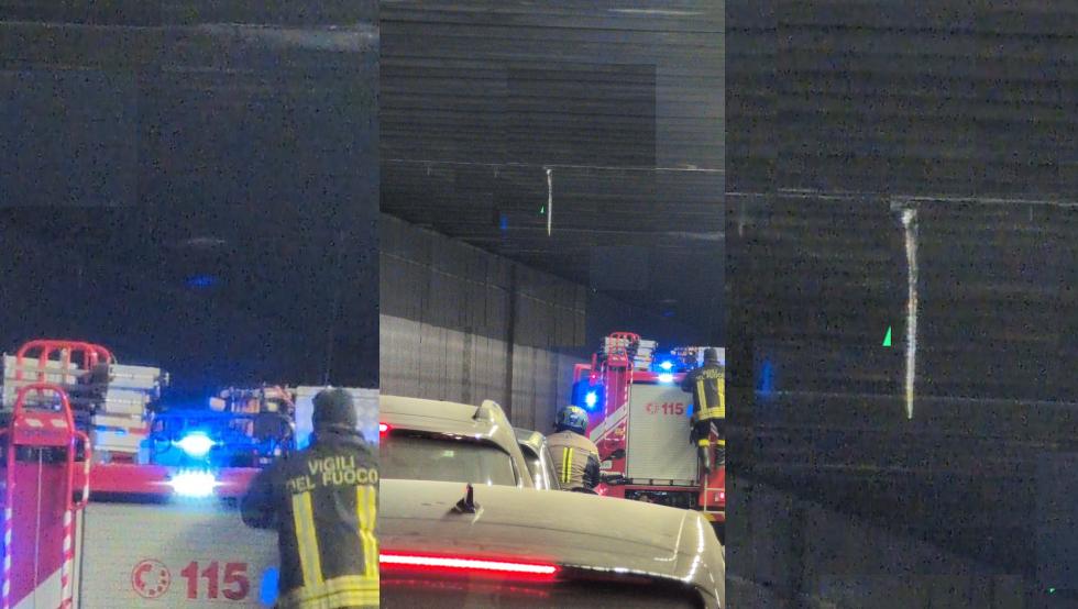 Colico, candelotti di ghiaccio in galleria: allarme sulla Statale 36