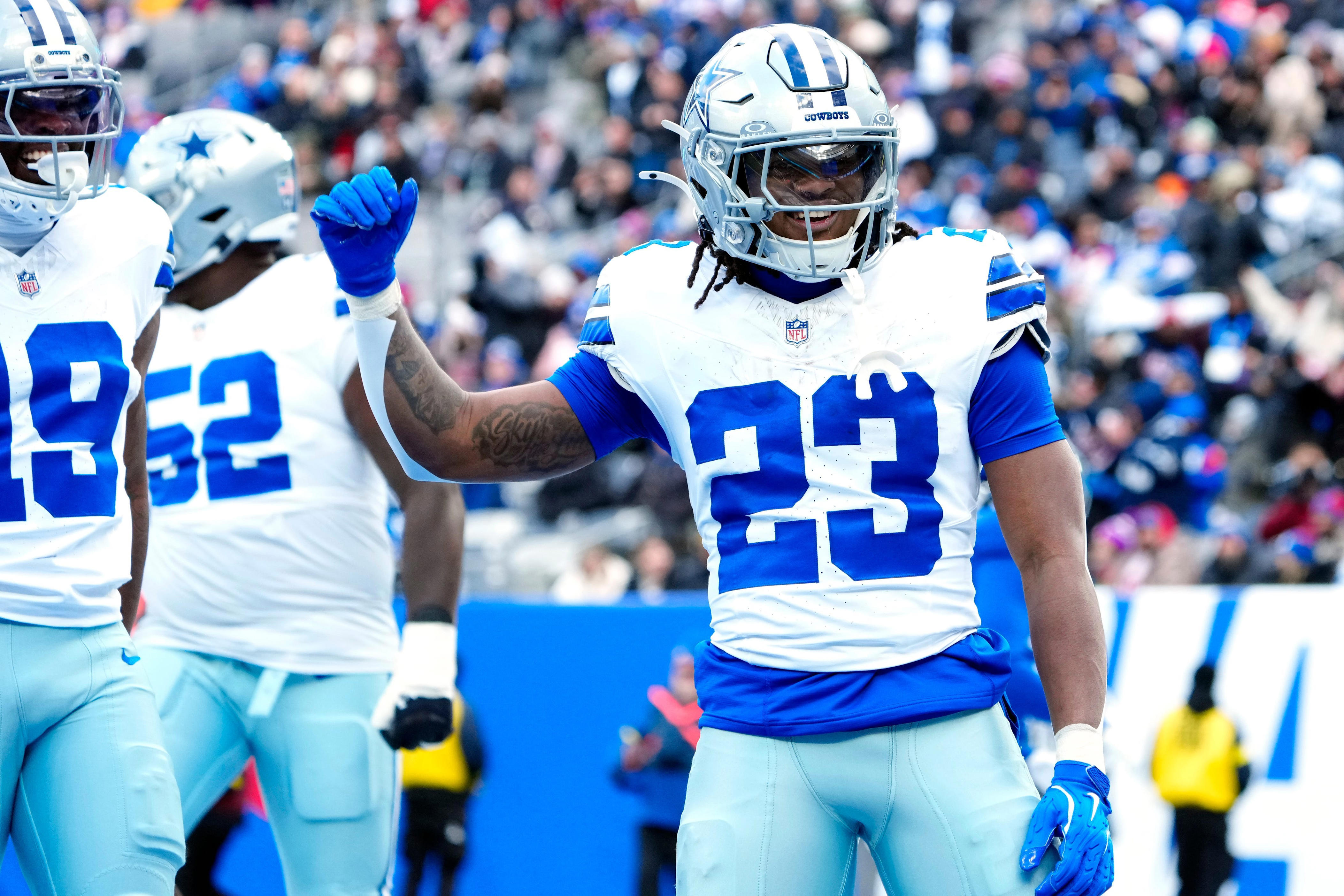 Former Longhorns RB Jaydon Blue ends first Cowboys season strong