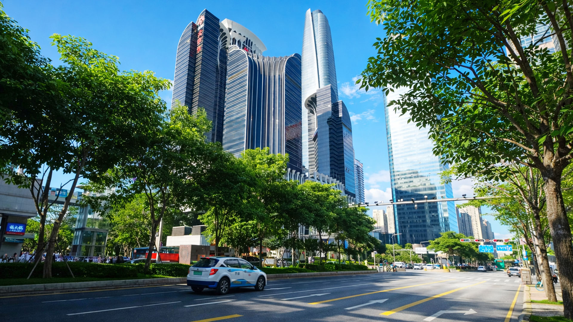 Skyscrapers and silence in the heart of Shenzhen China