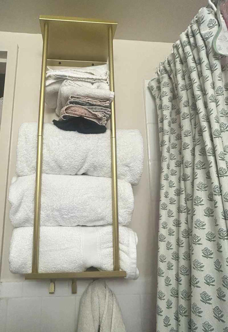 I had no towel storage in my tiny bathroom until I found this brilliant ...