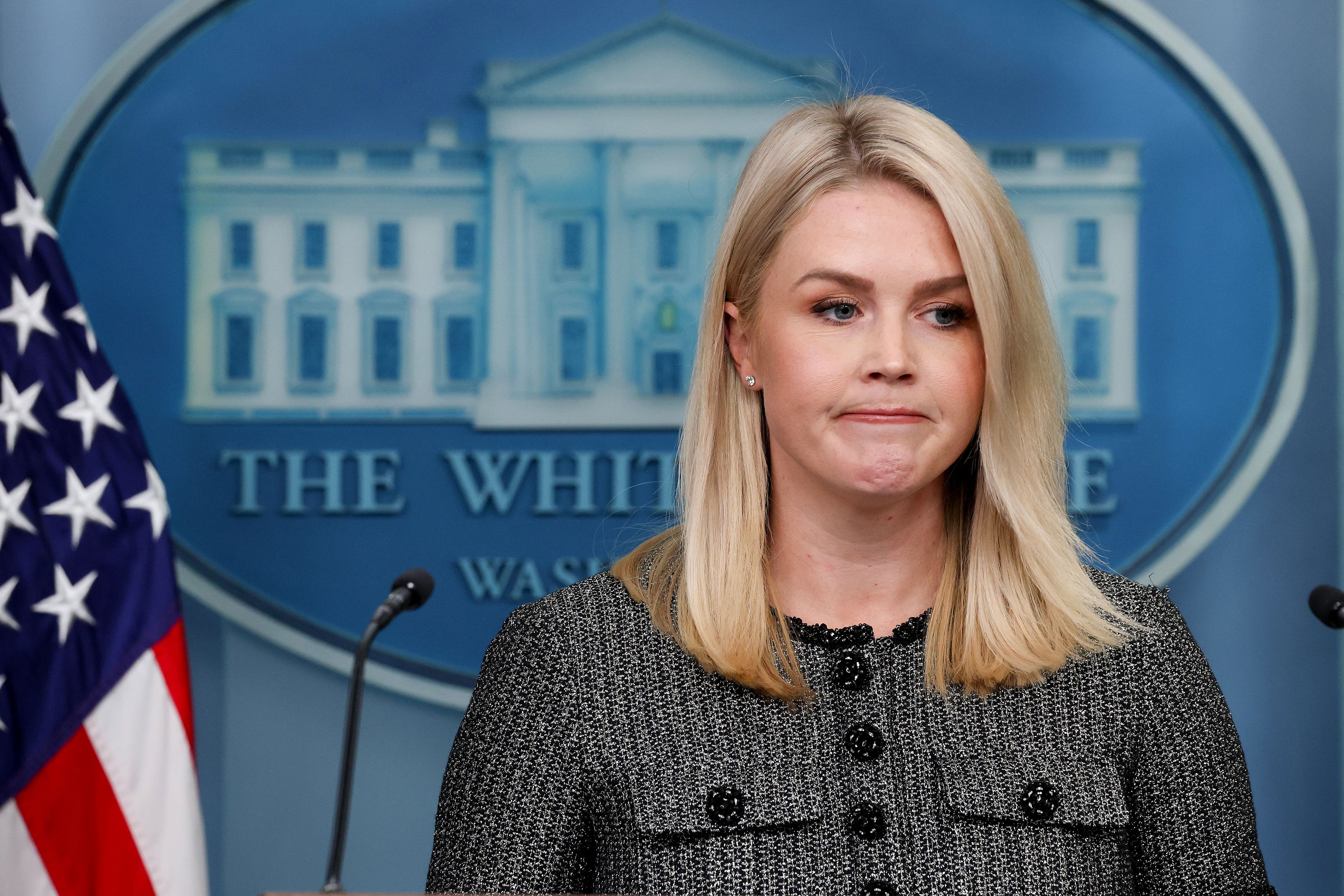 Trump, 79, makes awkward joke about 'grabbing' Karoline Leavitt in Air ...