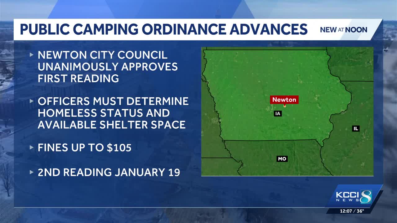 Newton City Council advances public camping ordinance