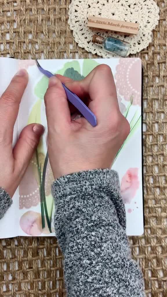 Watch this dragonfly sticker journal spread come to life