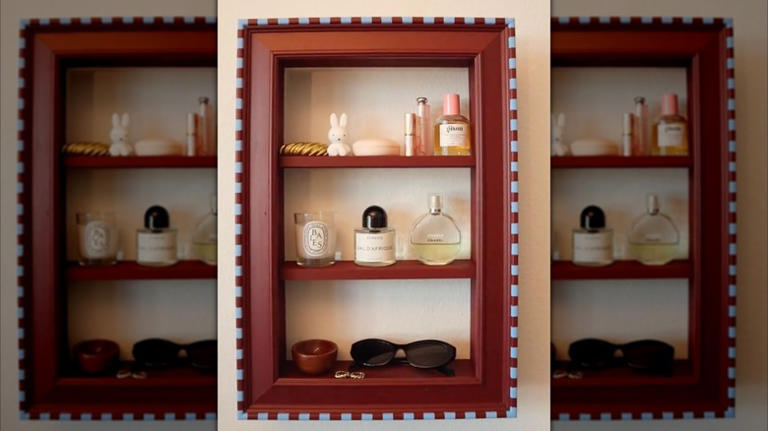 Transform a thrift store frame into a chic perfume display with this ...