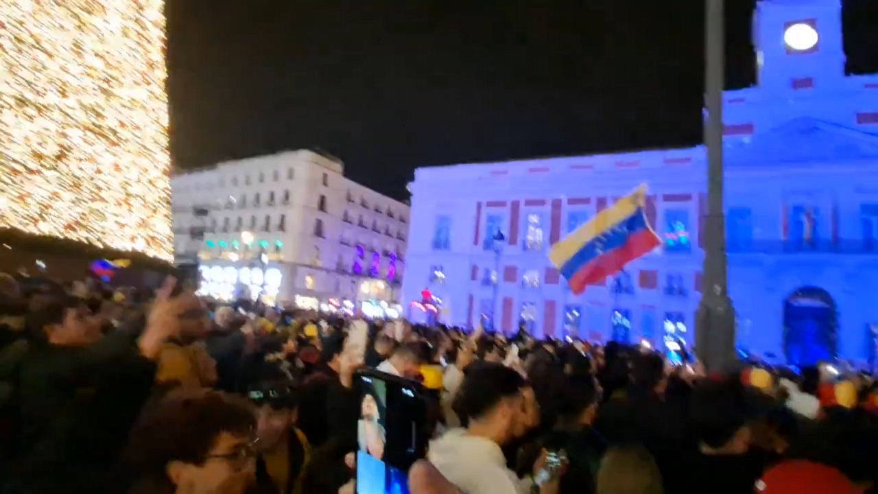 Venezuelan expatriates celebrate in Madrid, Spain