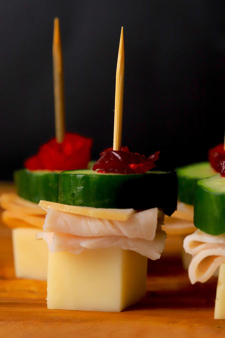 Turkey cranberry skewer appetizers