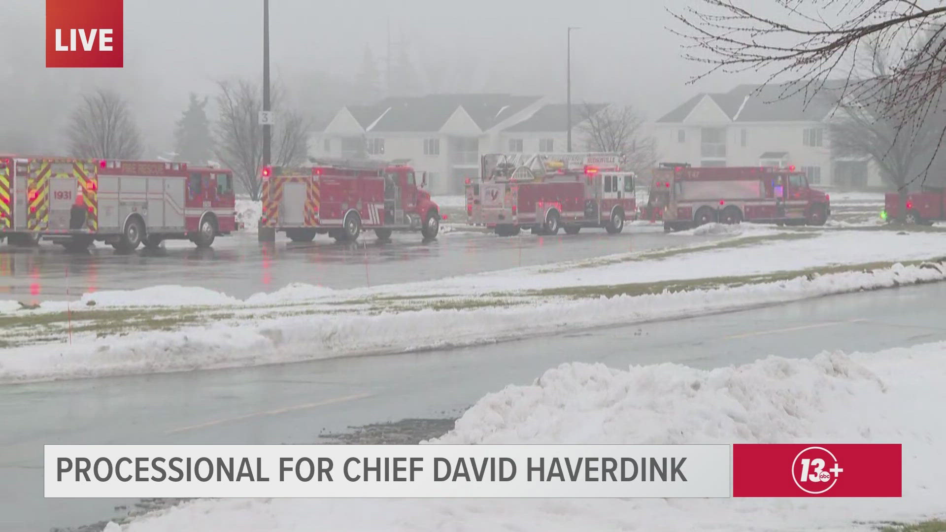 First responder vehicles leave for processional honoring the life of ...