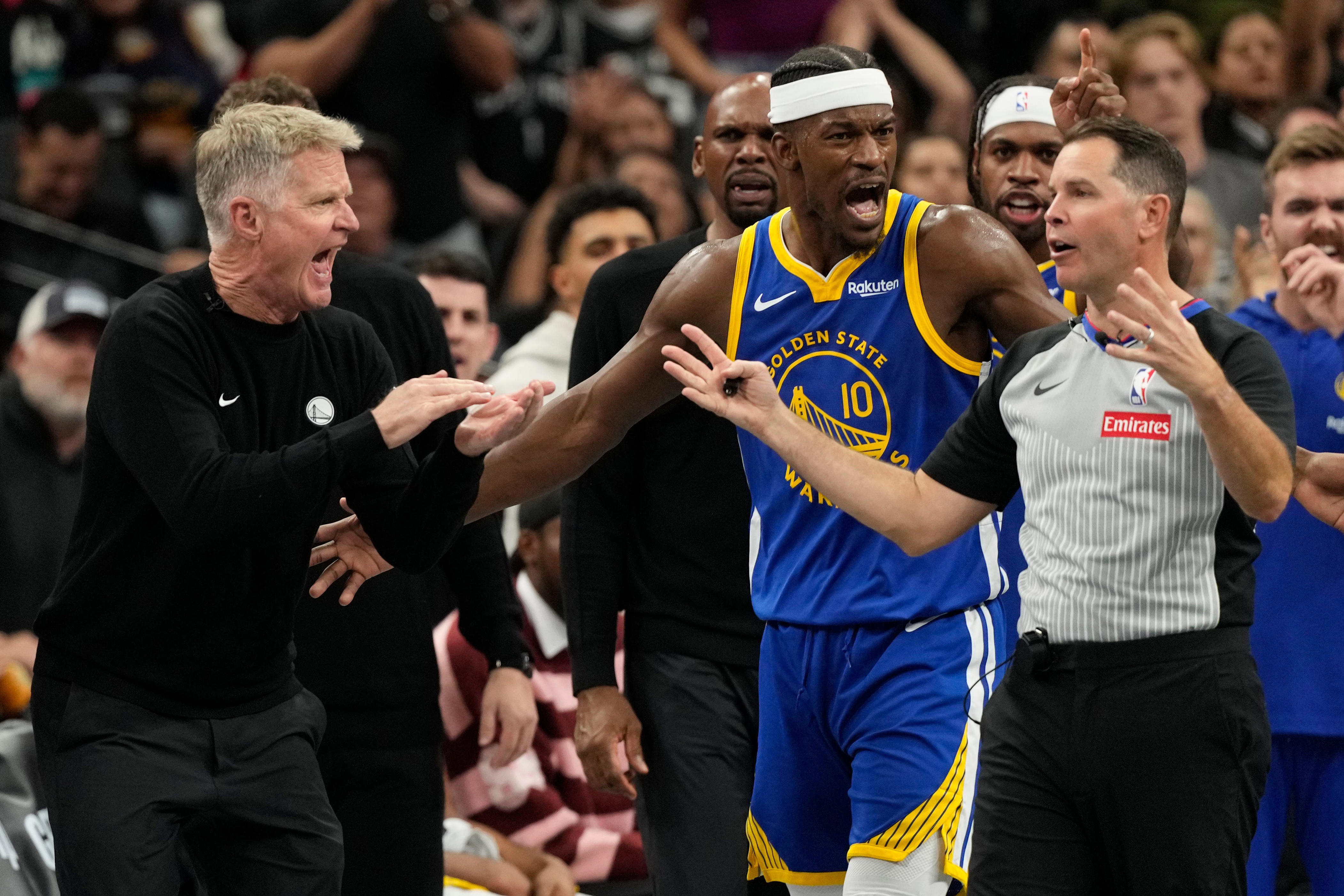 Warriors' Jimmy Butler shares on-brand response to Kerr's ejection