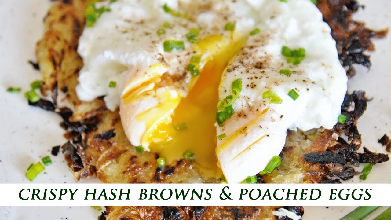 2-ingredient breakfast – hash browns with poached eggs