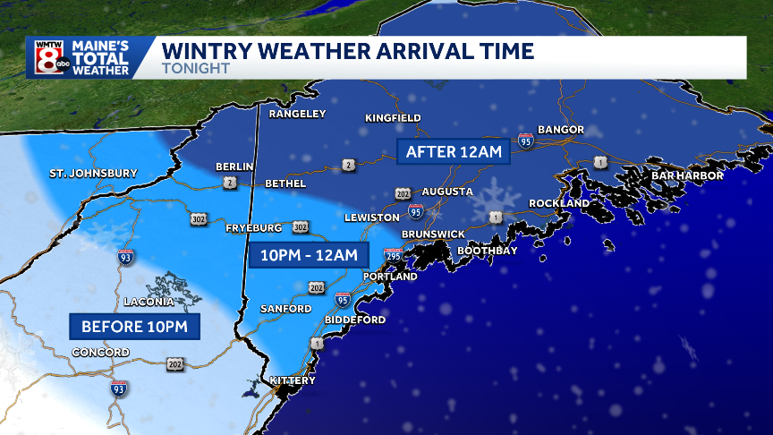 Snow, sleet and freezing rain for Maine's Wednesday morning commute