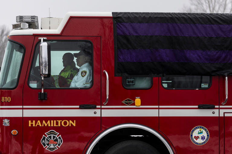 Watch as funeral procession honors longtime West Michigan fire chief