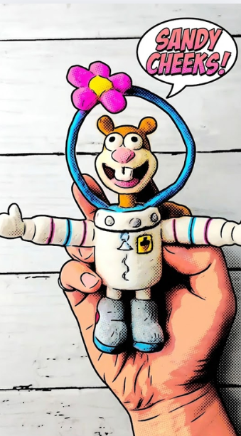 Sandy Cheeks brought to life with needle felting