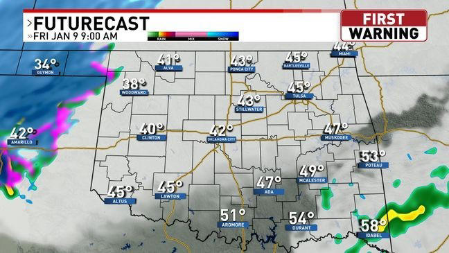 System to bring rain, storms, and snow to Oklahoma