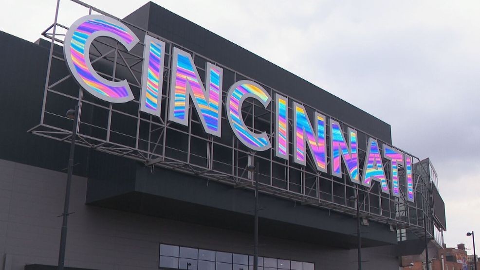 Upgraded Cincinnati sign unveiled on renovated convention center