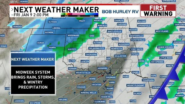 System to bring rain, storms, and snow to Oklahoma