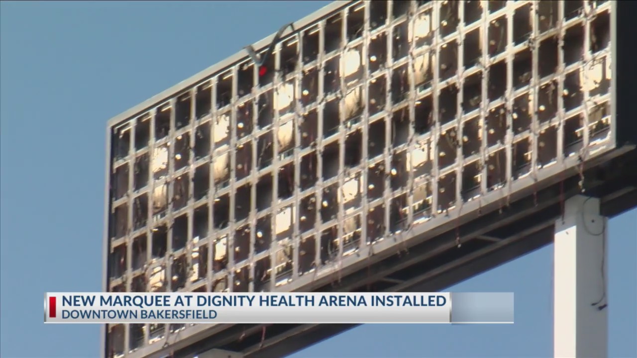 New marquee at Dignity Health Arena installed