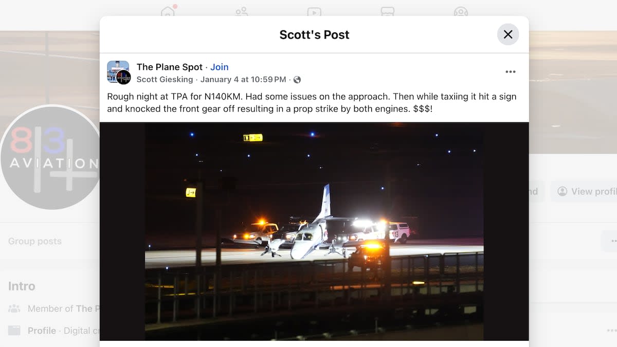 Jeff Knight’s plane goes off runway at Tampa International Airport on ...