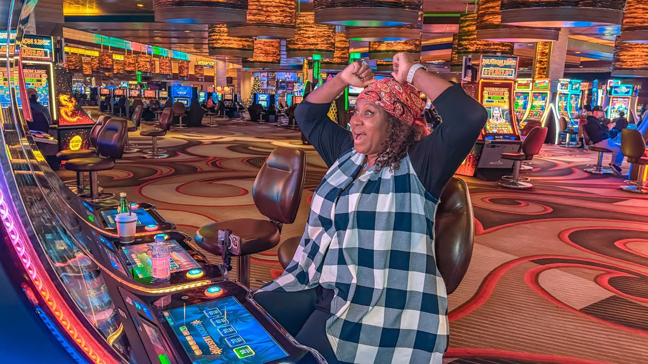 She picked the slot machine...and picked the right one!