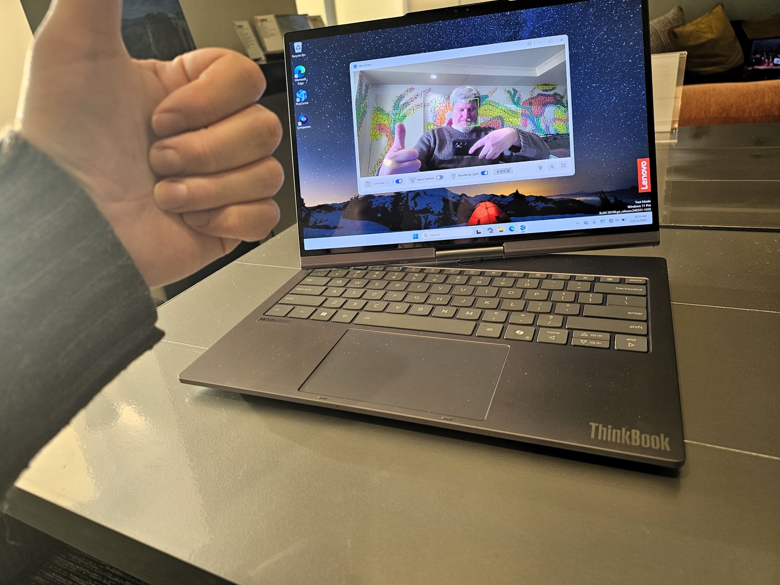Lenovo’s ThinkBook Auto Twist is a laptop that swivels to face you