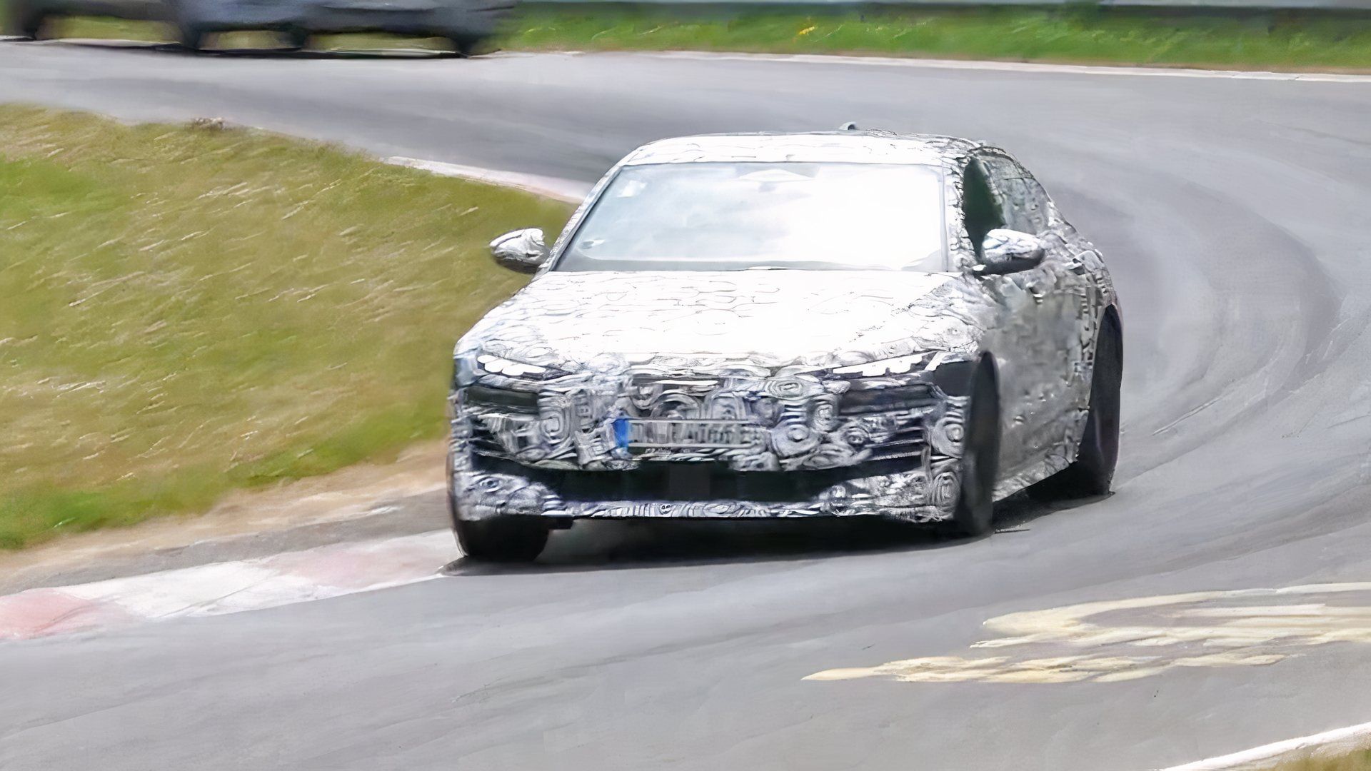 The 2026 Audi RS6 E-Tron mule car in fine form on the Nürburgring