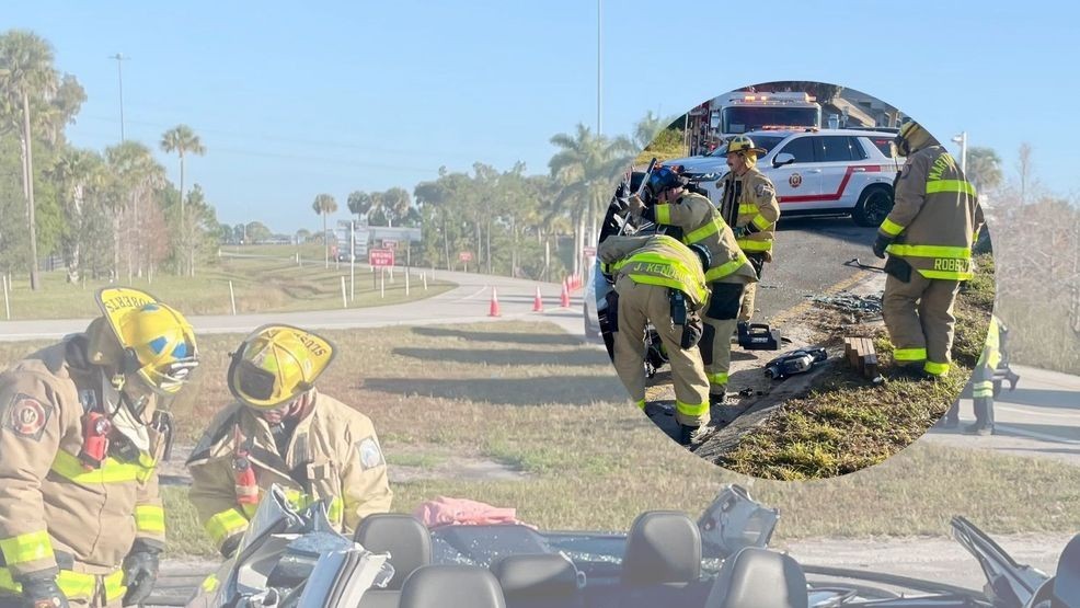 Driver trapped, airlifted after violent crash near I-95 in Hobe Sound