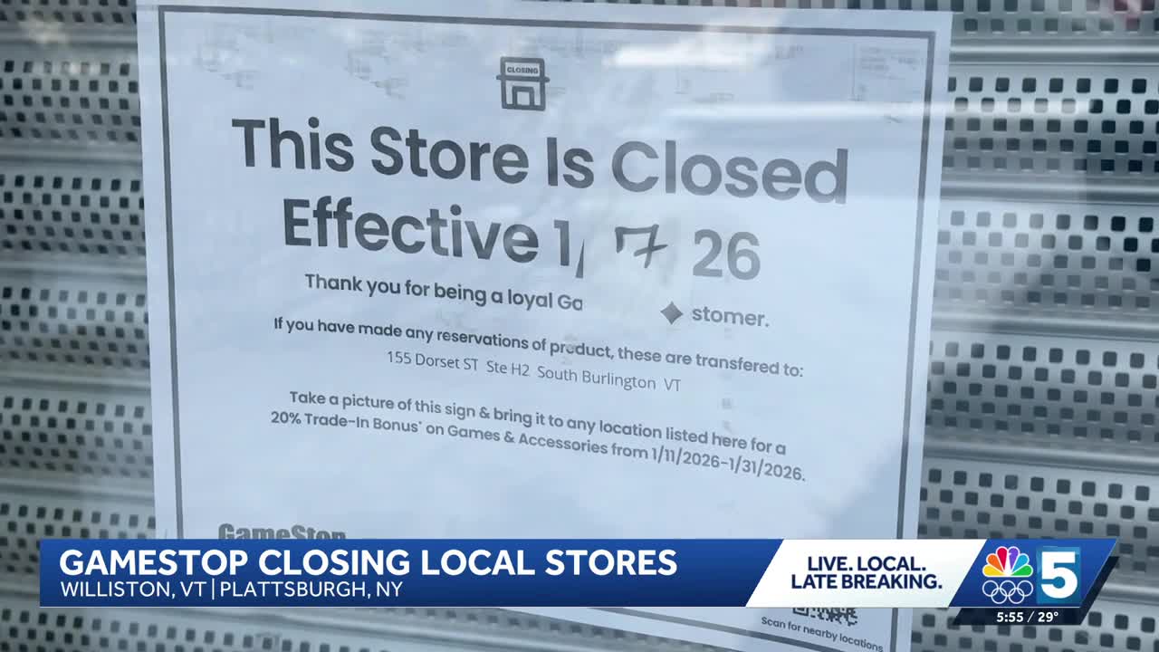GameStop closing stores in Williston, Plattsburgh