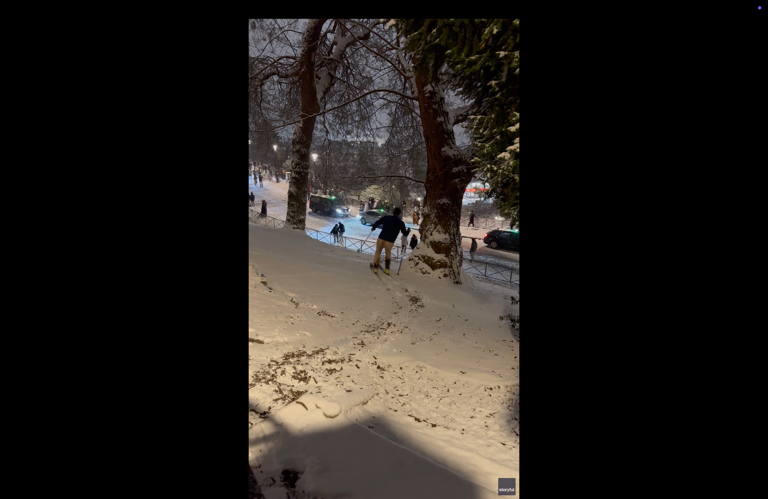 Watch: Streets of Paris transformed into downhill ski slope as snow ...
