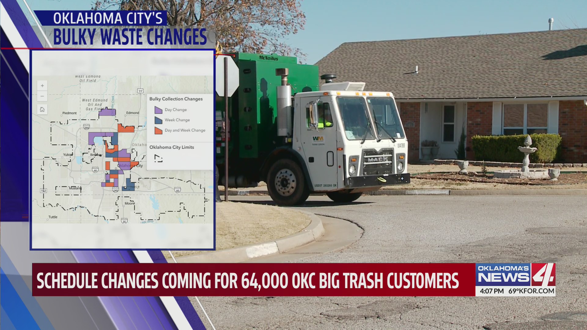 Schedule changes coming for 64,000 OKC big trash customers