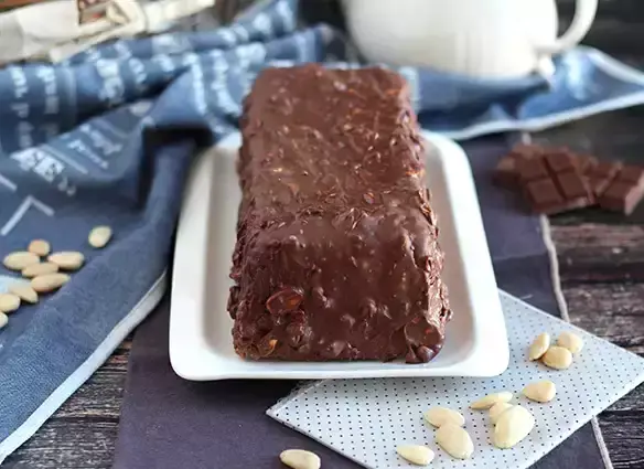 Marble cake with almond glaze