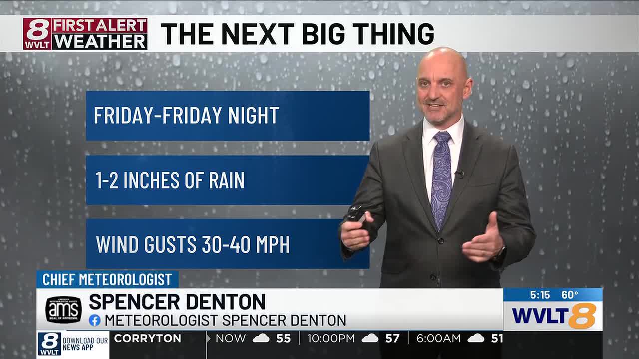 First alert to a big round of heavy rain Friday into Friday night